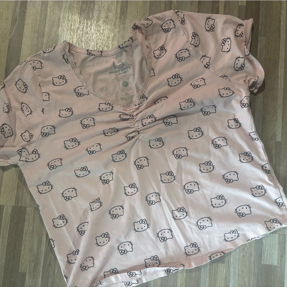 Hello Kitty | Tops | Hello Kitty Pink Blouse With Small Bow On Chest ...